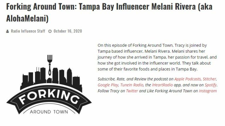 Forking Around Tampa - Influencer Interview on the Forking Around Town ...